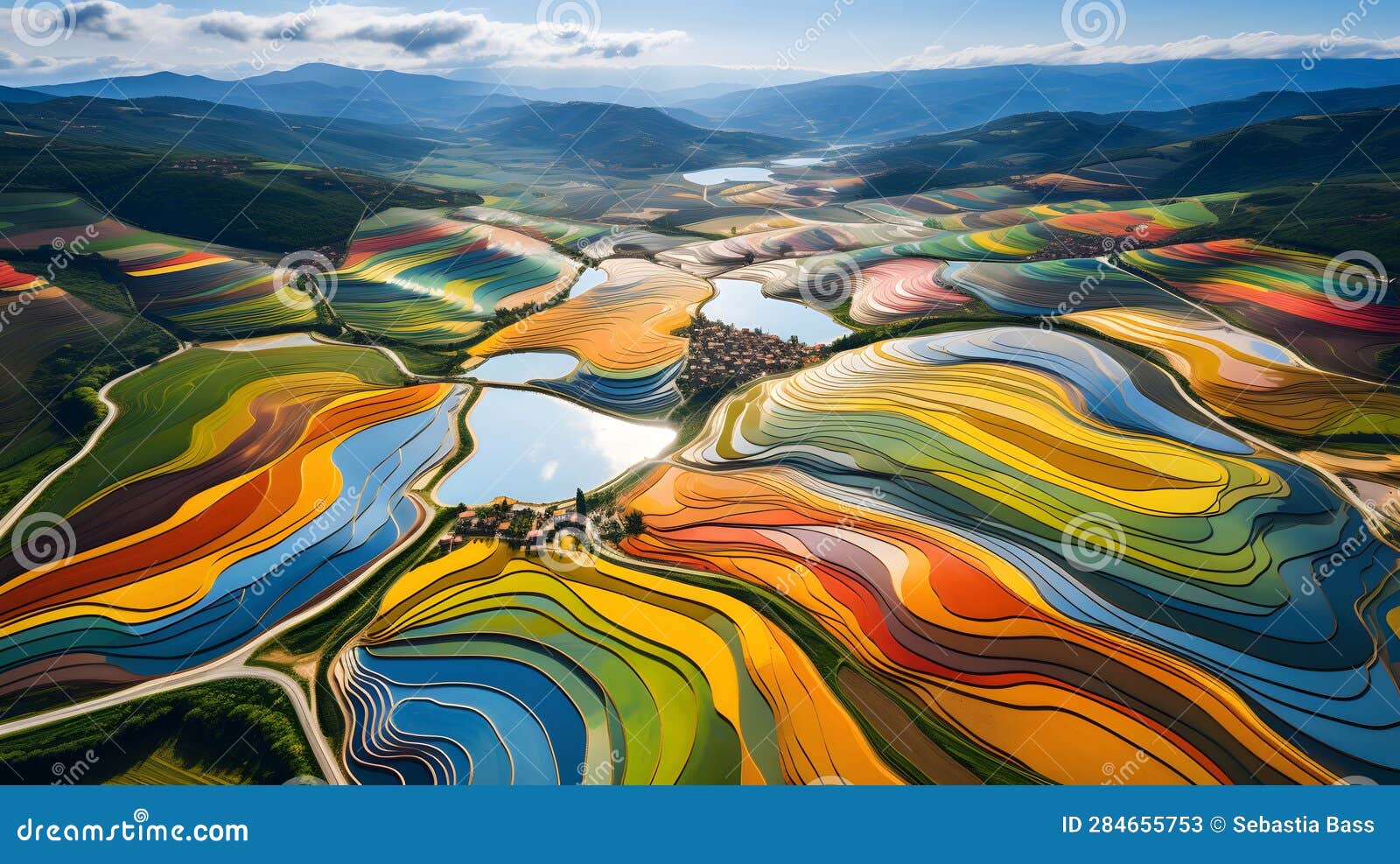 Colorful Abstract Field Landscape Background Stock Illustration ...