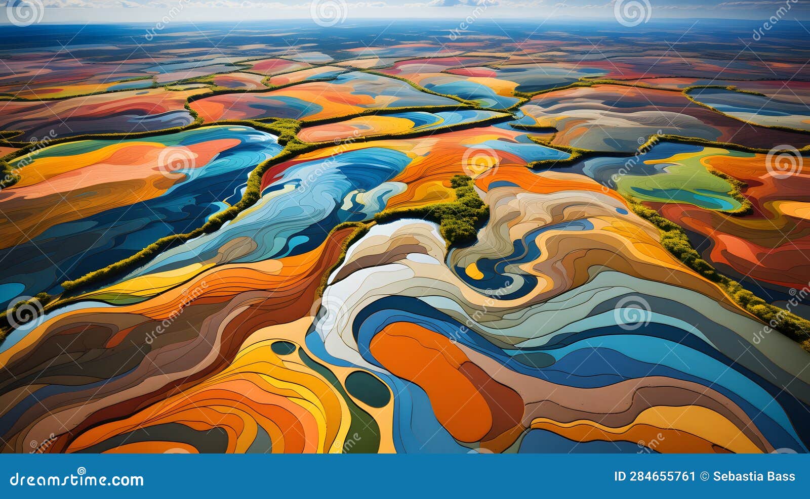 Colorful Abstract Field Landscape Background Stock Illustration ...