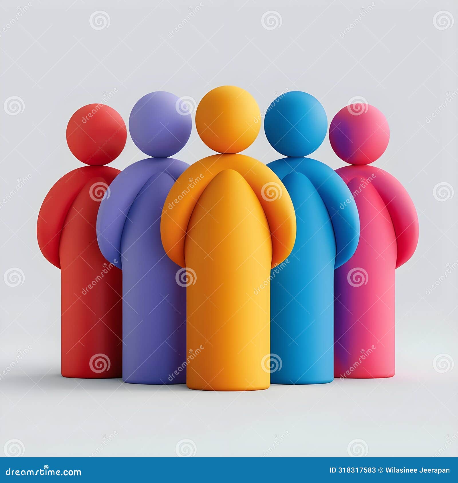 Colorful Abstract Figures Symbolizing Community Unity Stock Image ...