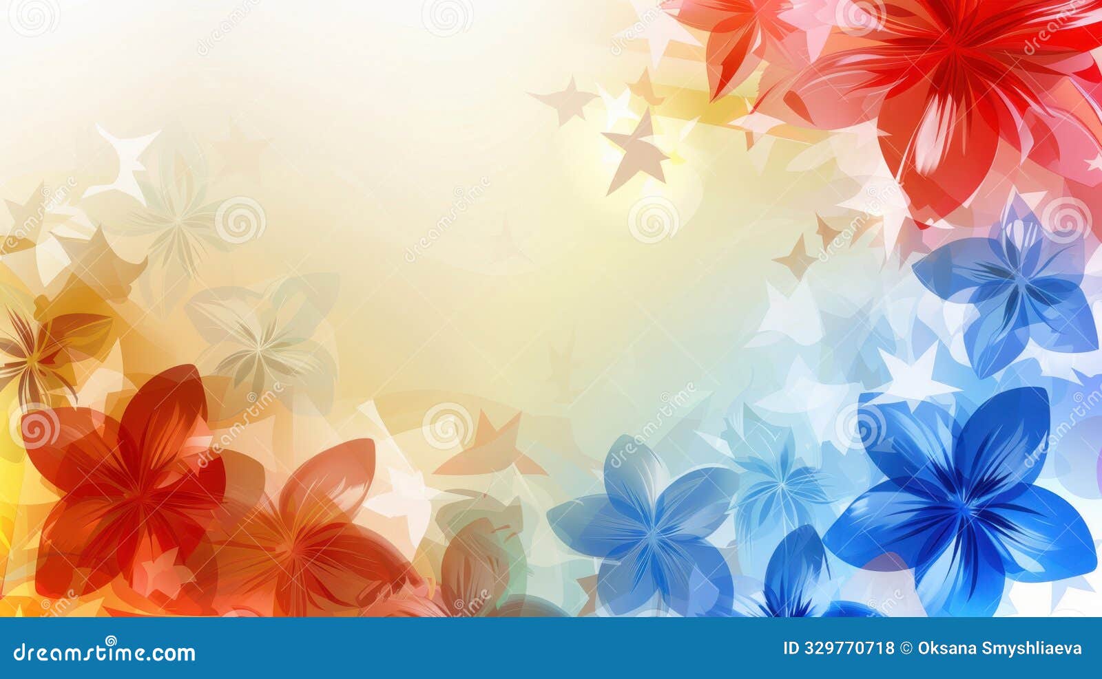 Colorful Abstract Floral Background with Gradient Effect and Stars ...