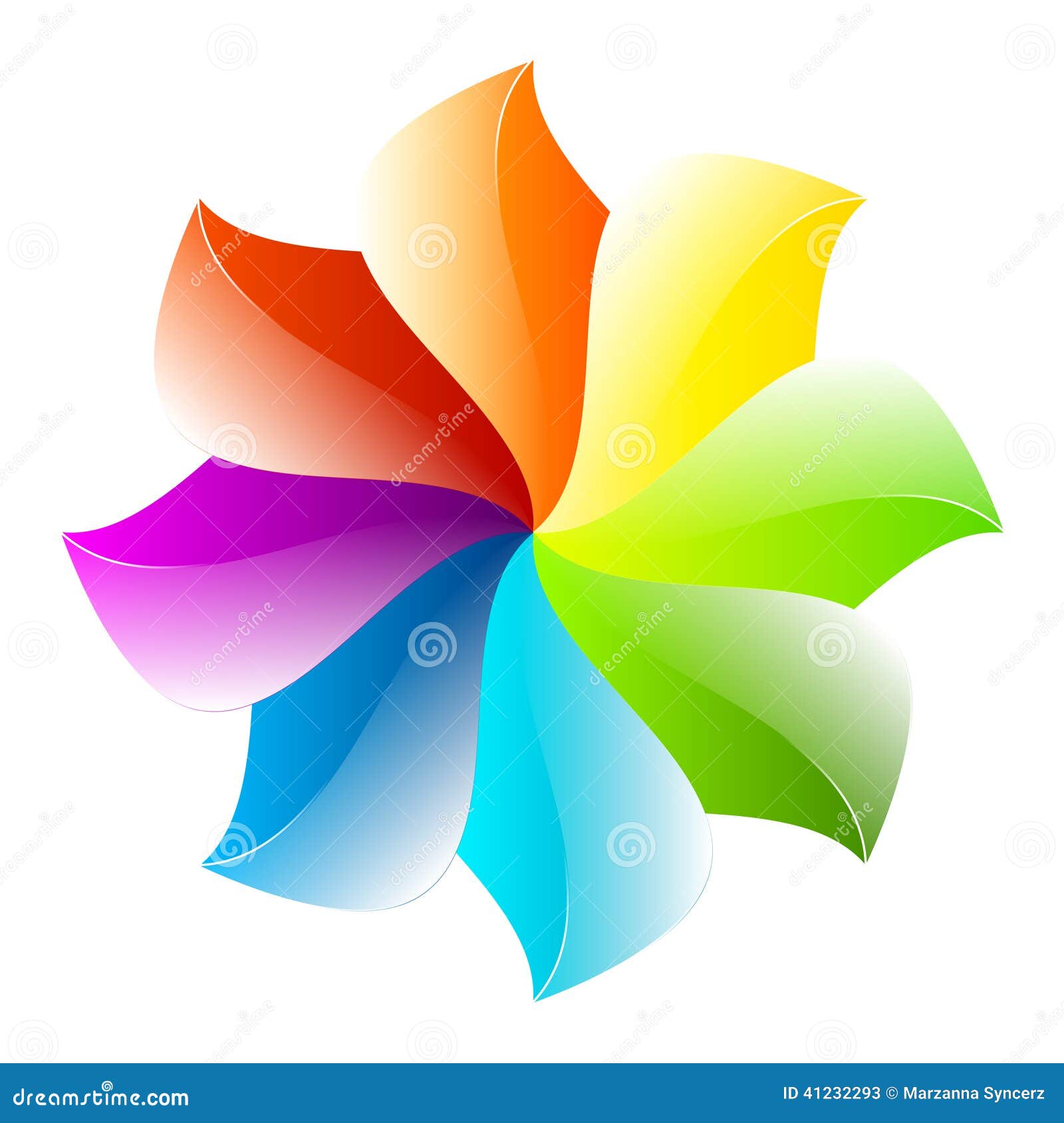 Colorful Abstract Flower Design Stock Vector - Illustration of sign ...