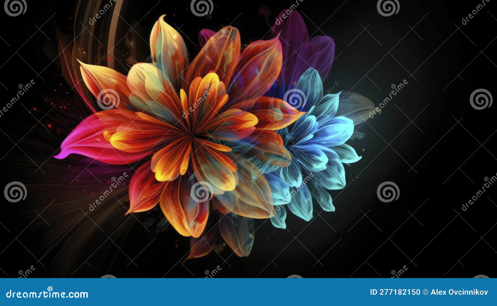 Colorful Abstract Flower Design for Invitations and Posters. Stock ...