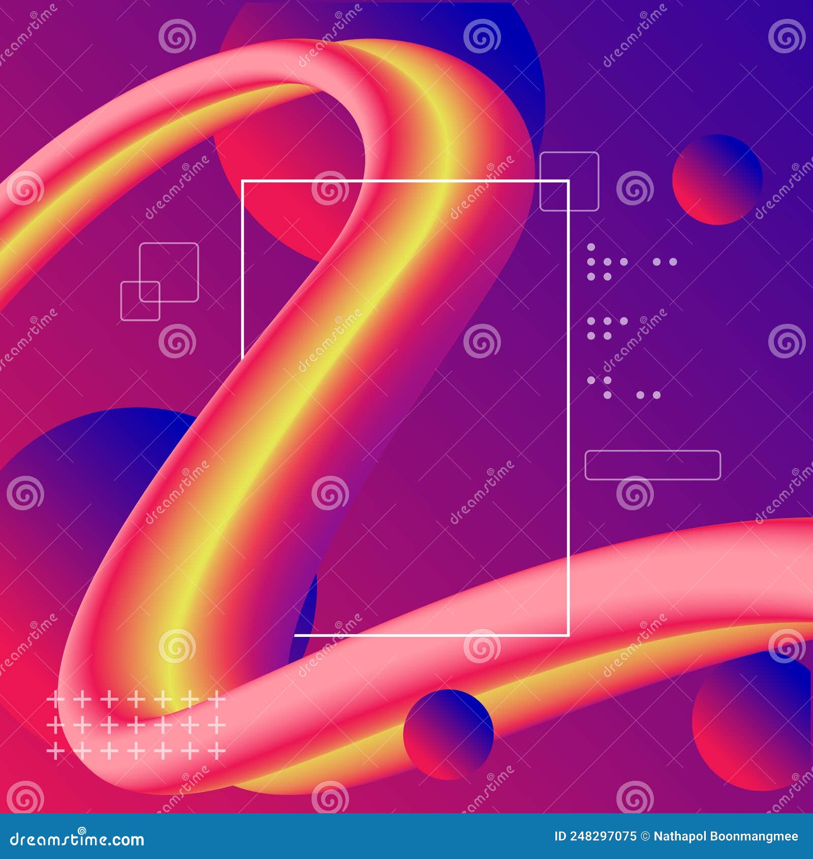 Colorful Abstract Fluid Wave. Modern Poster with Gradient 3d Flow Shape. Innovation Background ...