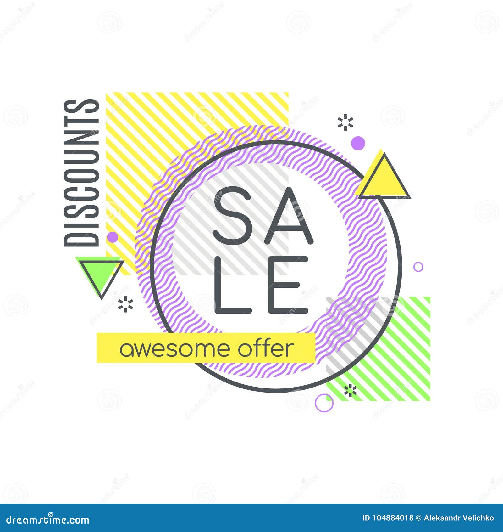 Colorful Abstract Frame for Sale Styled Banner, Label, Tag. Stock ...