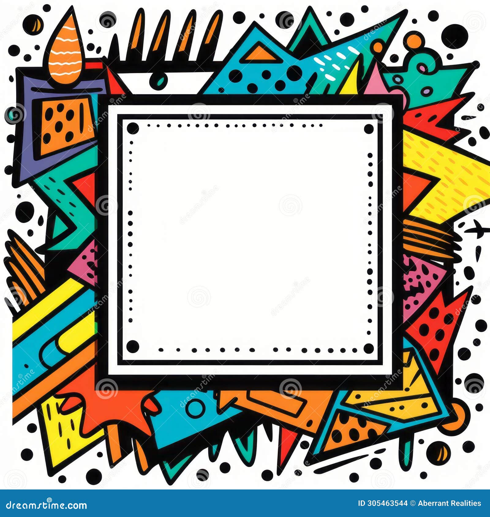 Colorful Abstract Frame with Space for Text on a White Background Stock ...