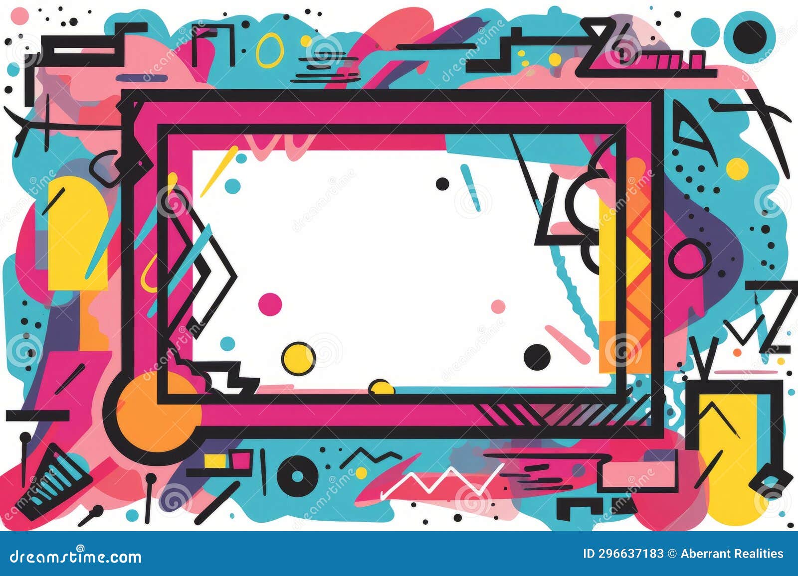 Colorful Abstract Frame on a White Background Stock Illustration ...