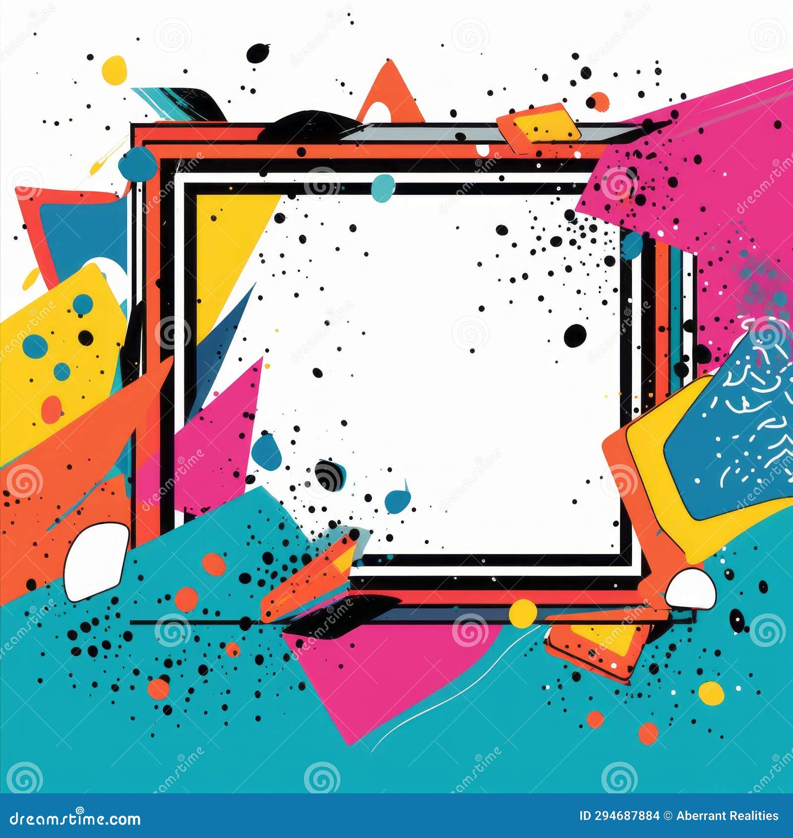 Colorful Abstract Frame on a White Background Stock Illustration ...
