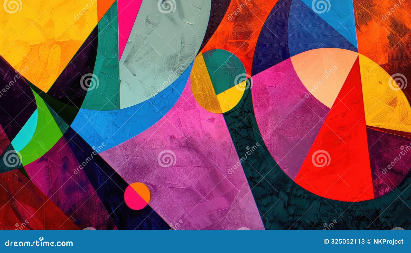 Colorful Abstract Geometric Shapes of Different Types and Colors, on ...