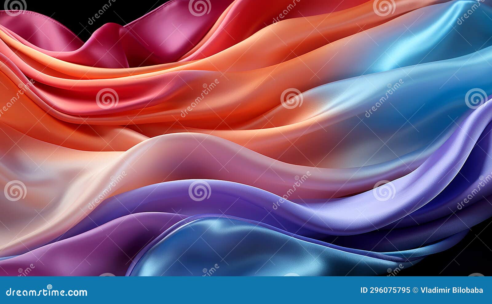 Colorful Abstract Gradient Glowing Wavy Fabric Stripes Stock ...