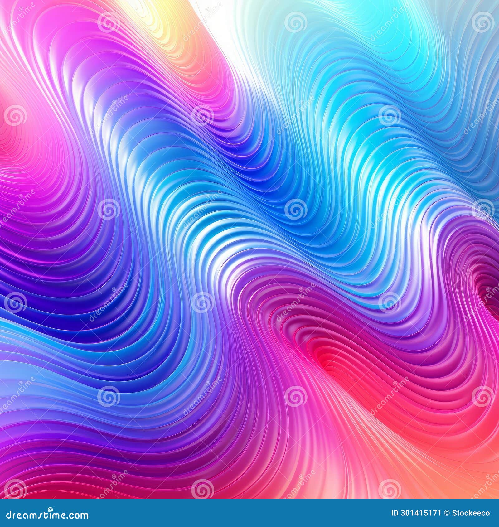 Colorful Abstract Gradient Wavy Background with 3d Effects Stock ...