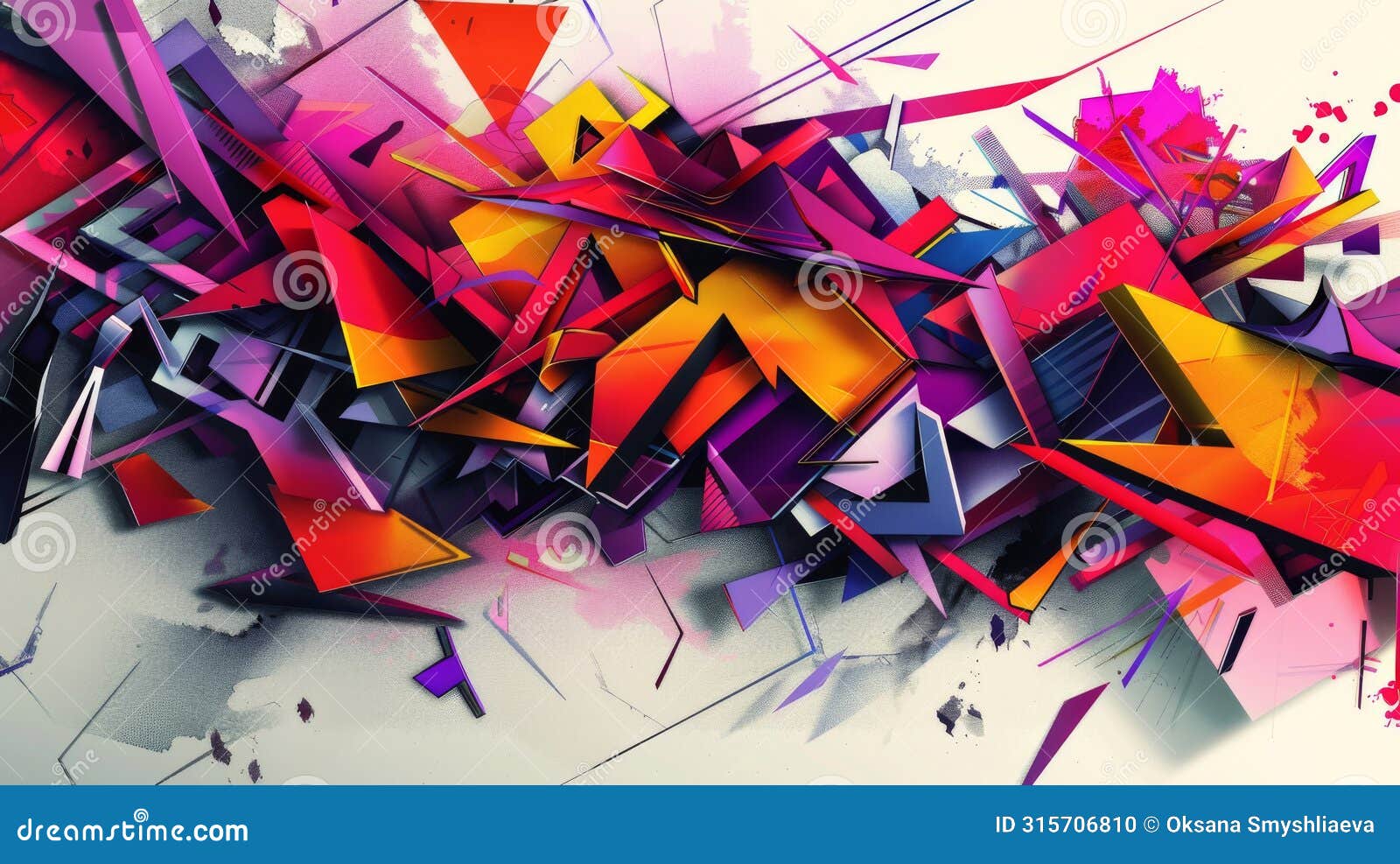 Colorful Abstract Graffiti Art on Urban Wall Stock Photo - Image of ...