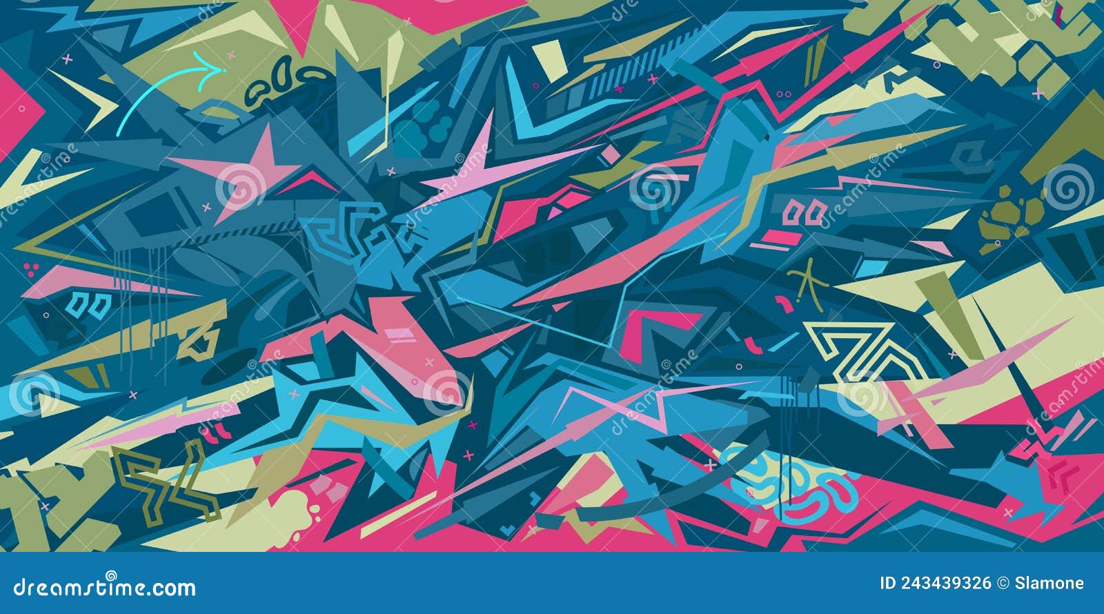 Colorful Abstract Graffiti Style Vector Illustration Background ...