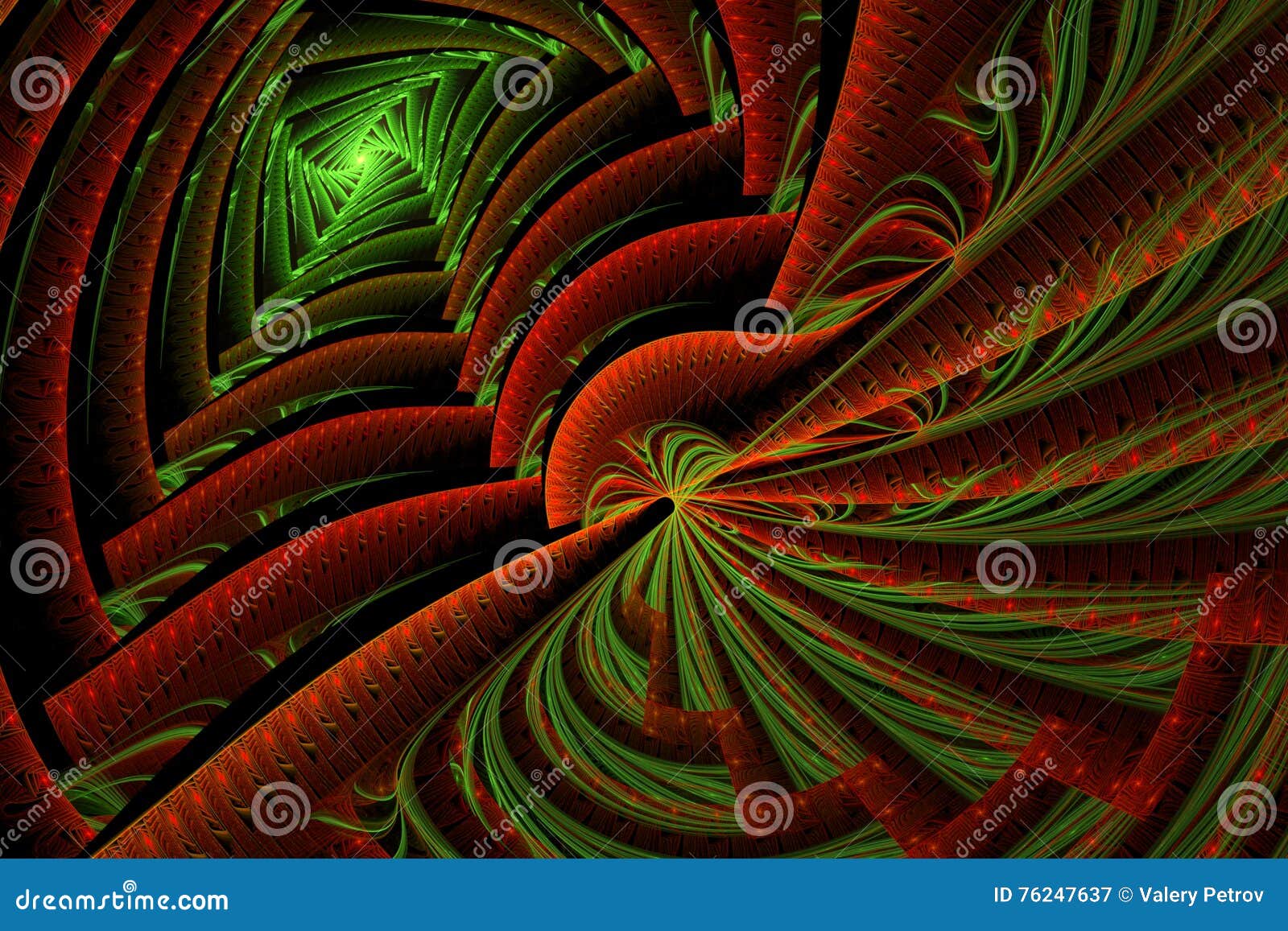 Colorful Abstract Green Red Dramatic Shadows and Zig Zag Pattern Stock ...