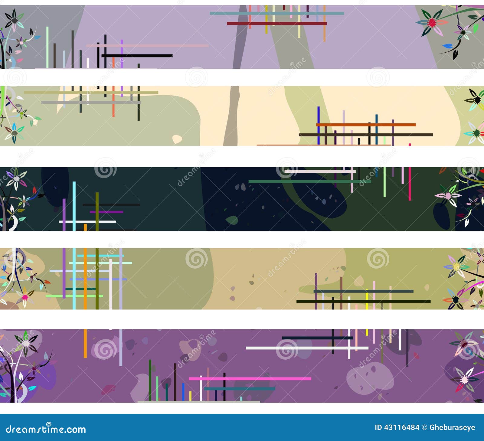 Colorful Abstract Header with Fantasy Stock Illustration - Illustration ...