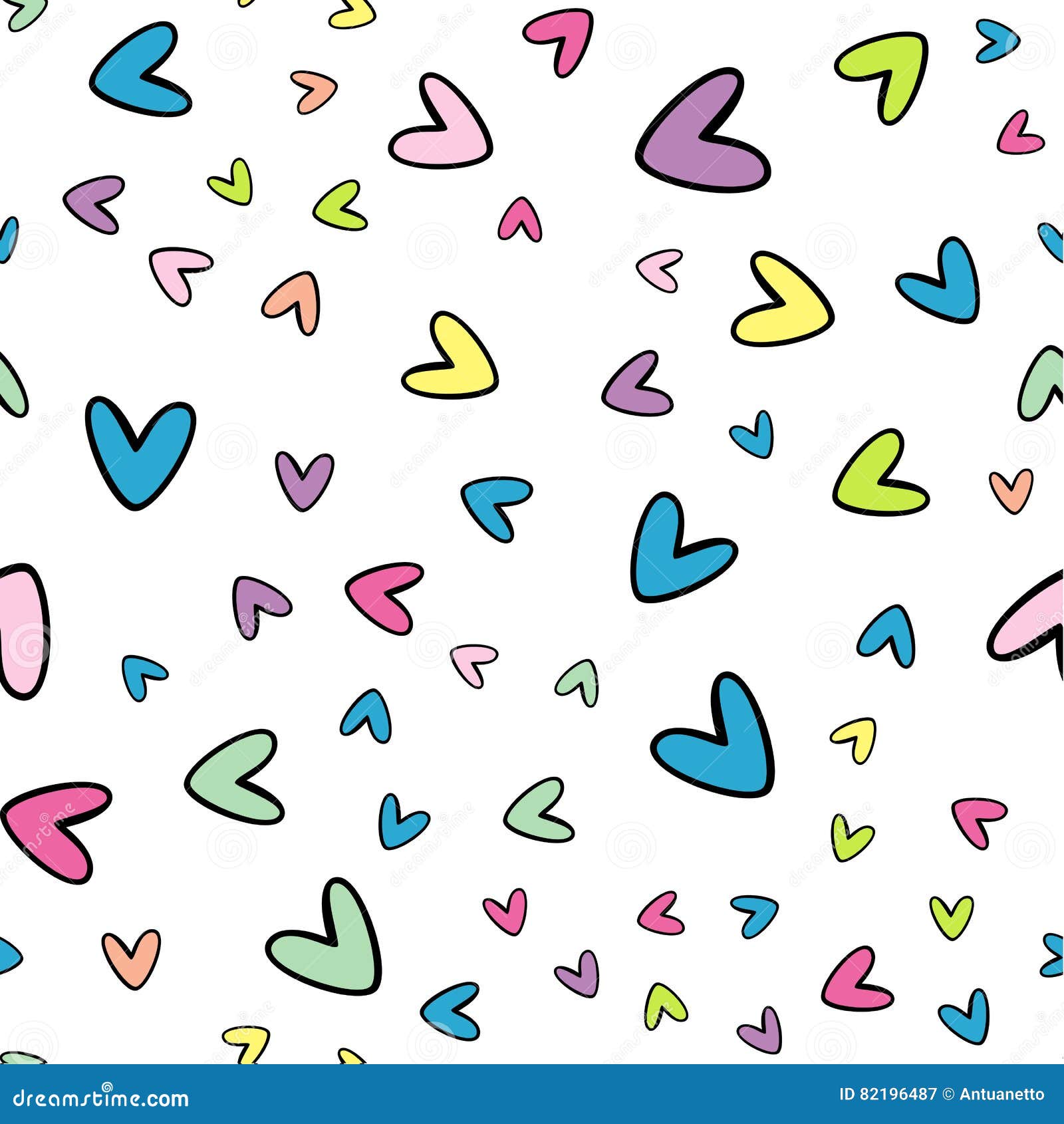 Colorful Abstract Hears Seamless Pattern Stock Vector - Illustration of ...