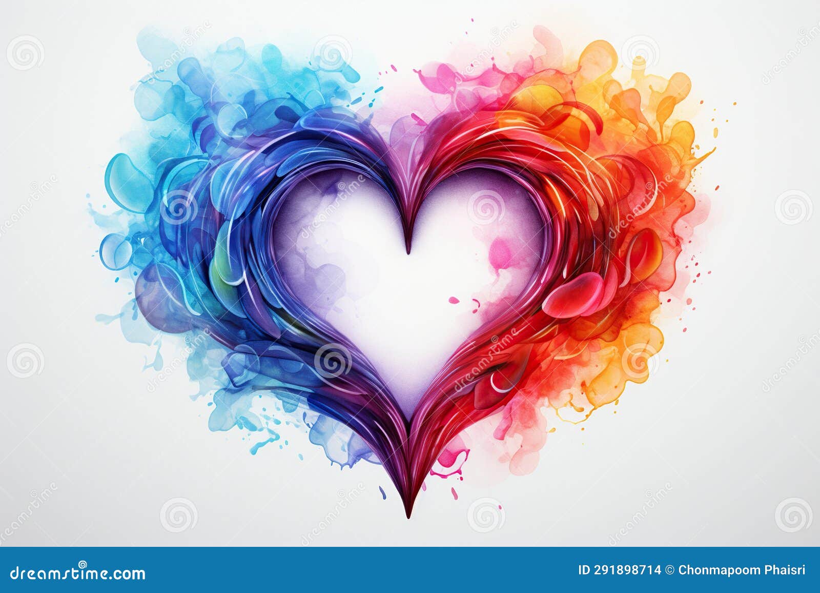 Colorful Abstract Heart on a White Background. Vector Illustration for ...