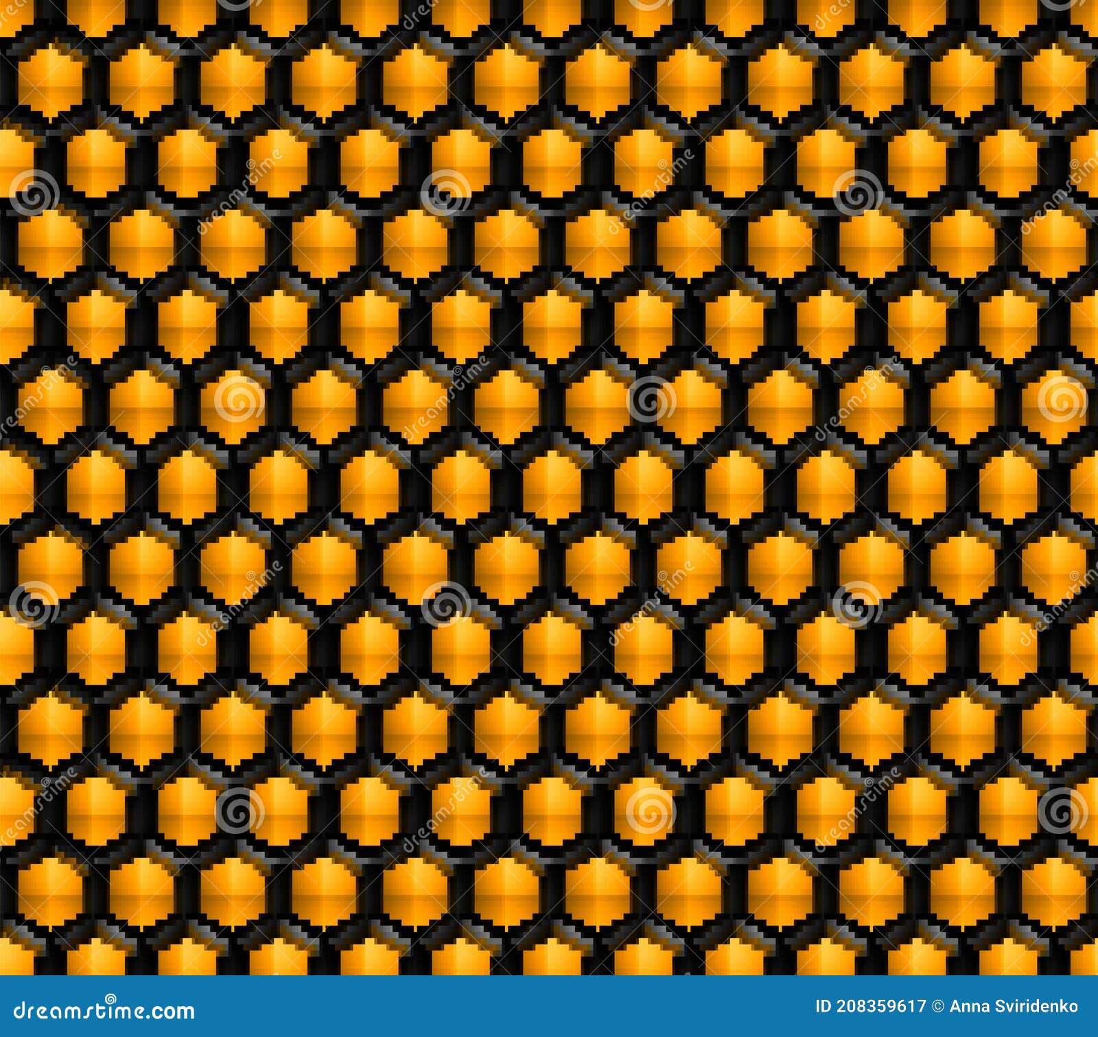 Colorful Abstract Hexagon Structure Dark Geometric Background Pixel Art ...