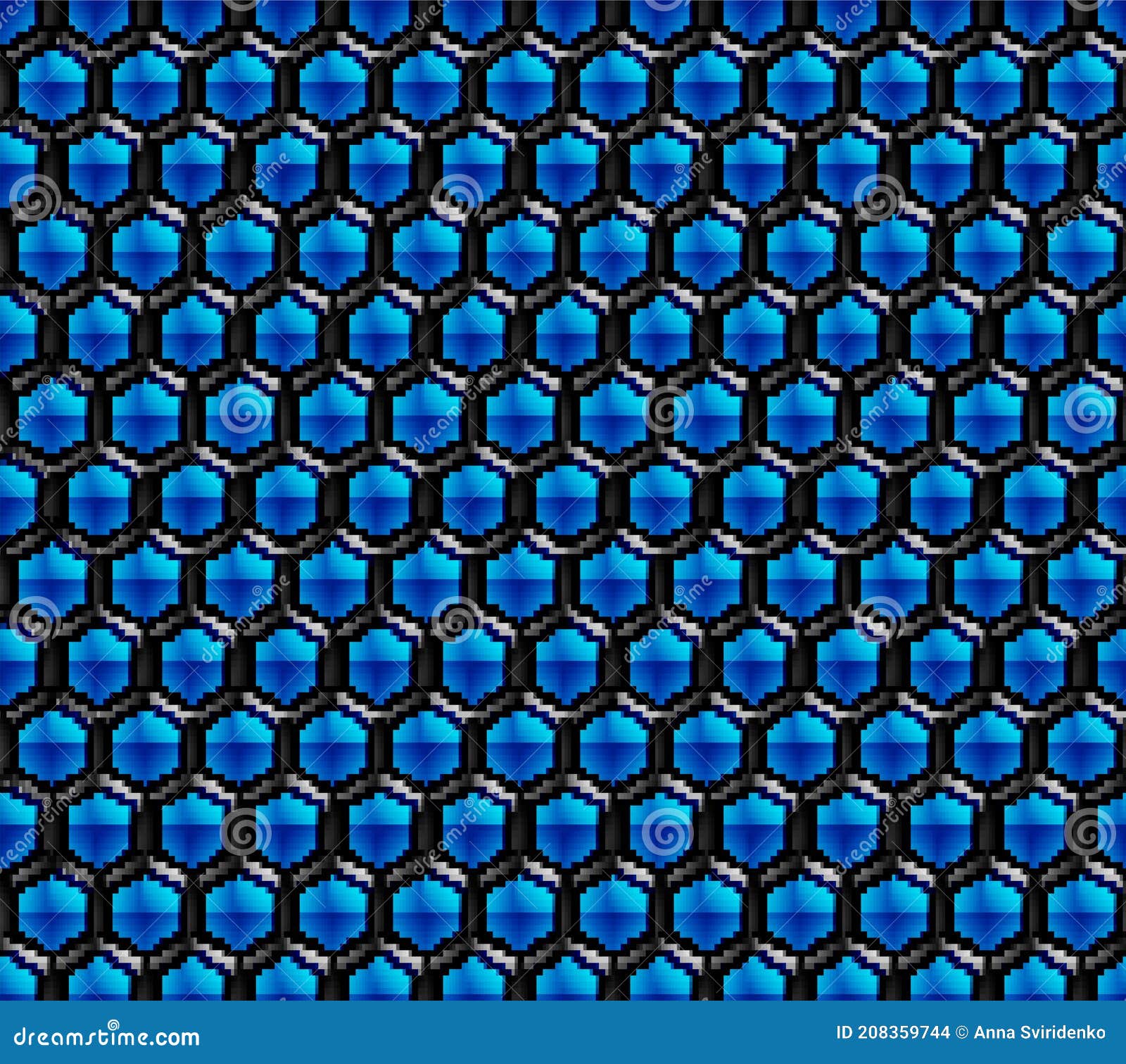 Colorful Abstract Hexagon Structure Dark Geometric Background Pixel Art ...