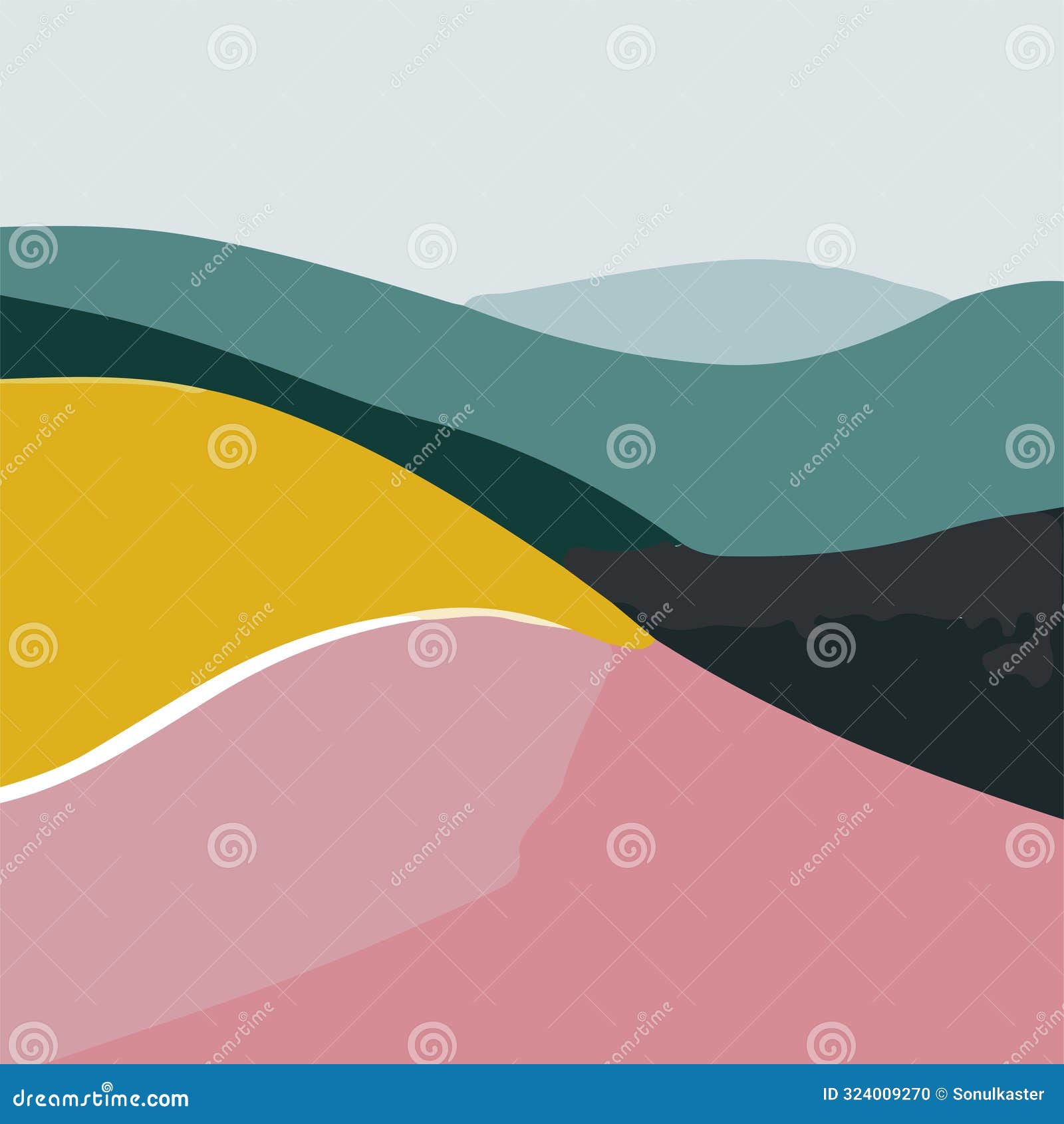 Colorful Abstract Hills Vector Illustration Stock Illustration ...