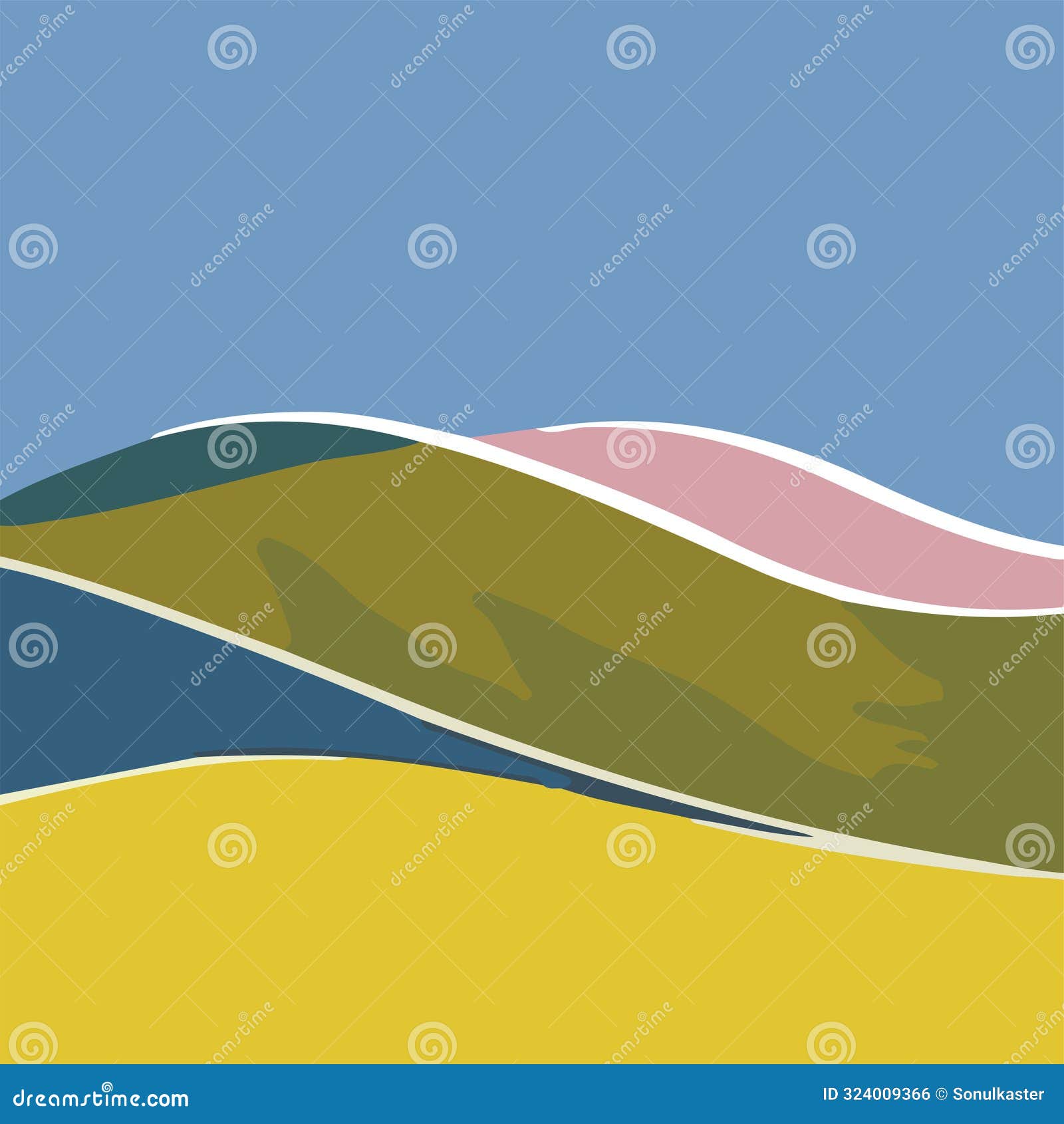 Colorful Abstract Hills Vector Illustration Stock Illustration ...