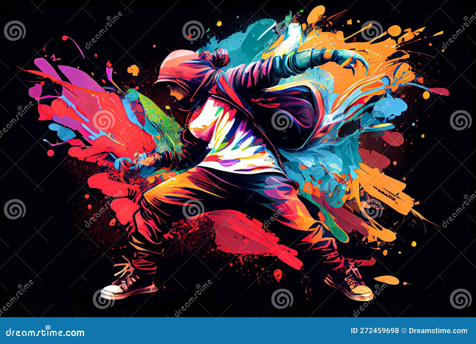 Colorful Abstract Hip Hop Dance. Generative AI, Generative, AI Stock ...