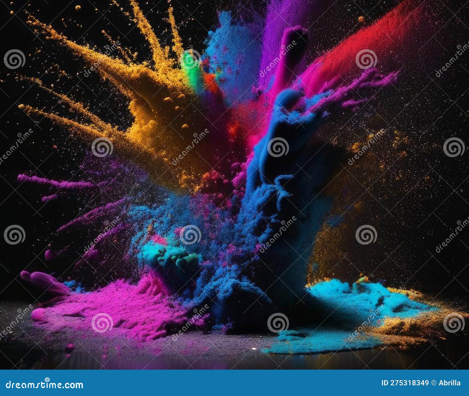 Colorful Abstract Holi Powder Background on Dark Background Stock ...