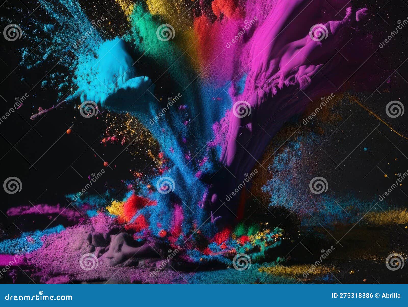 Colorful Abstract Holi Powder Background on Dark Background Stock ...