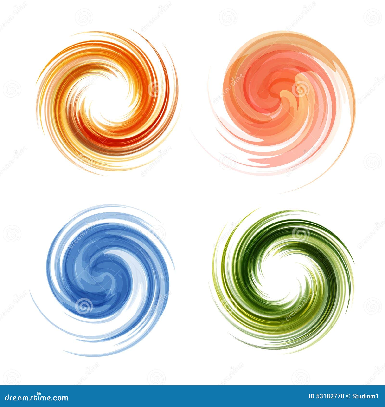 Colorful Abstract Icon Set. Dynamic Flow Stock Vector - Illustration of ...