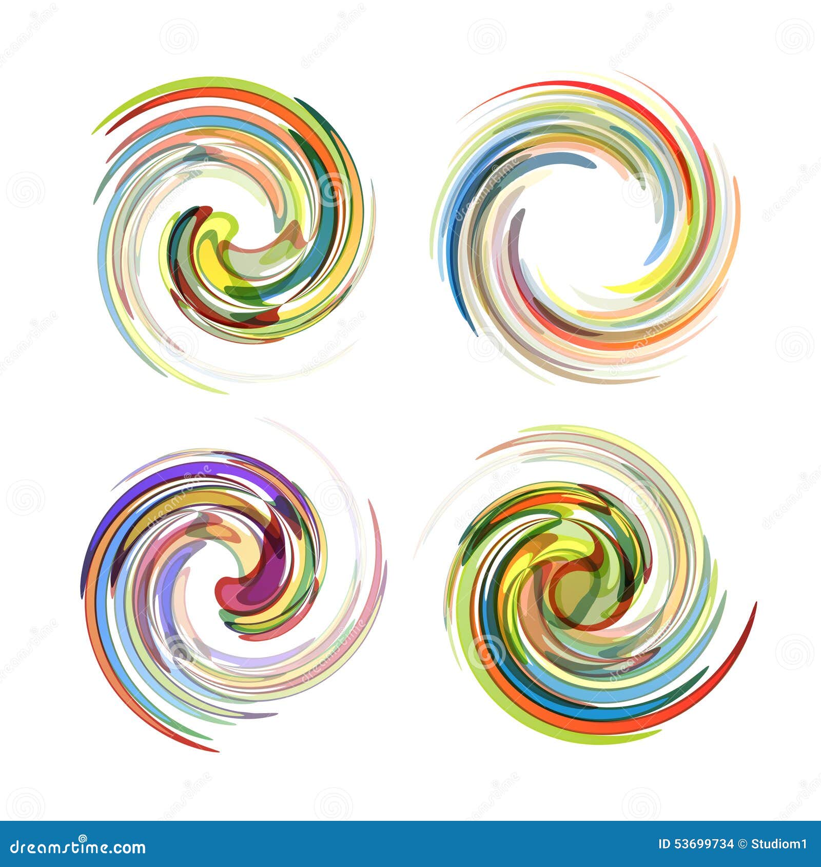 Colorful Abstract Icon Set. Dynamic Flow Stock Vector - Illustration of ...