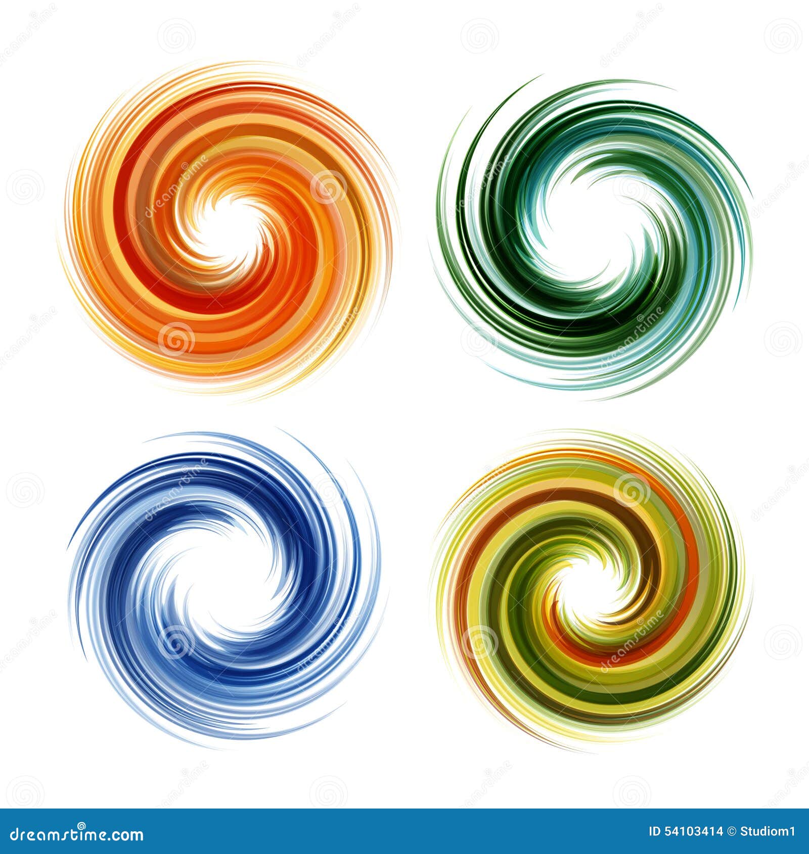 Colorful Abstract Icon Set. Dynamic Flow Stock Vector - Illustration of ...