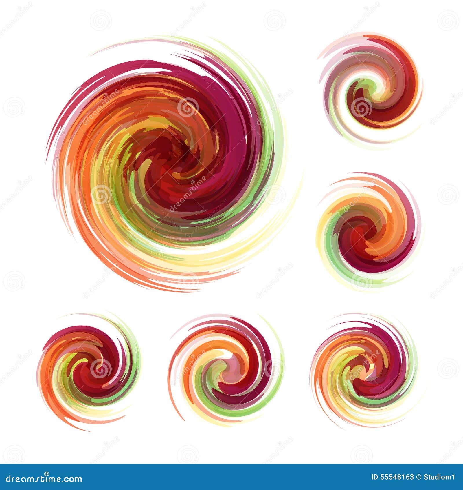 Colorful Abstract Icon Set. Dynamic Flow Stock Vector - Illustration of ...