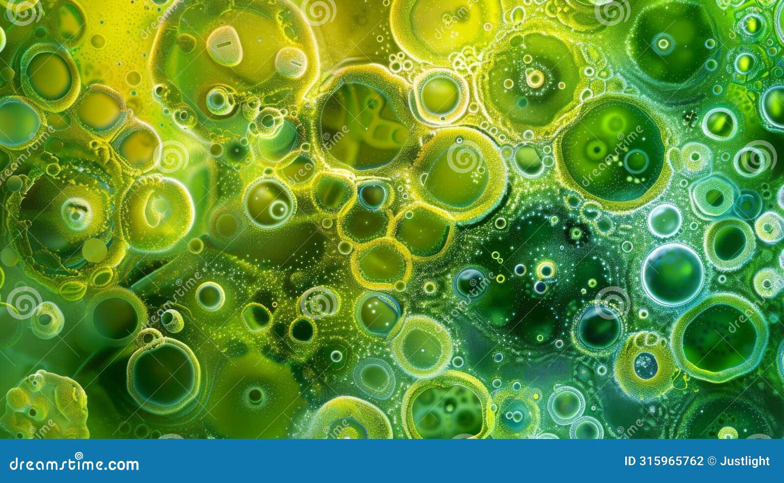 A Colorful and Abstract Image of an Algal Bloom the Different Shapes ...