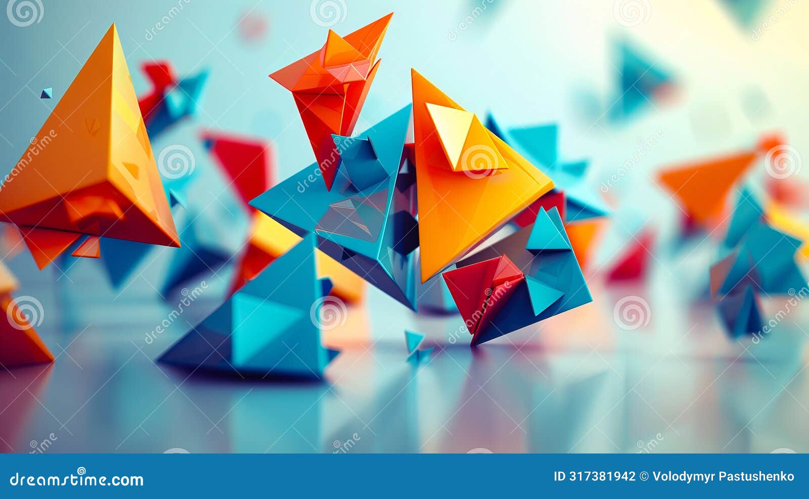A Colorful Abstract Image of Origami Shapes Stock Photo - Image of ...