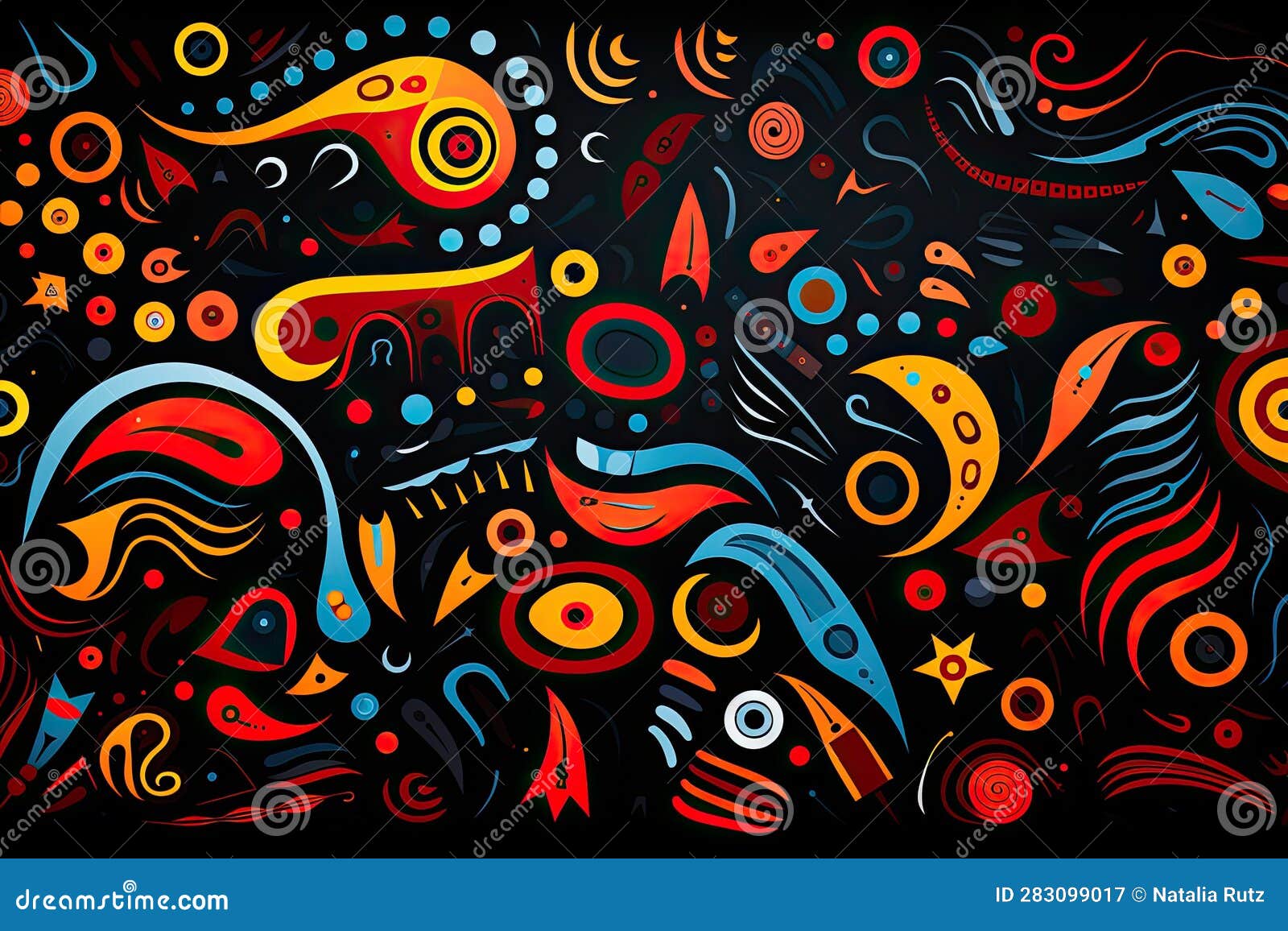 A Colorful Abstract Indigenous Pattern Stock Illustration ...