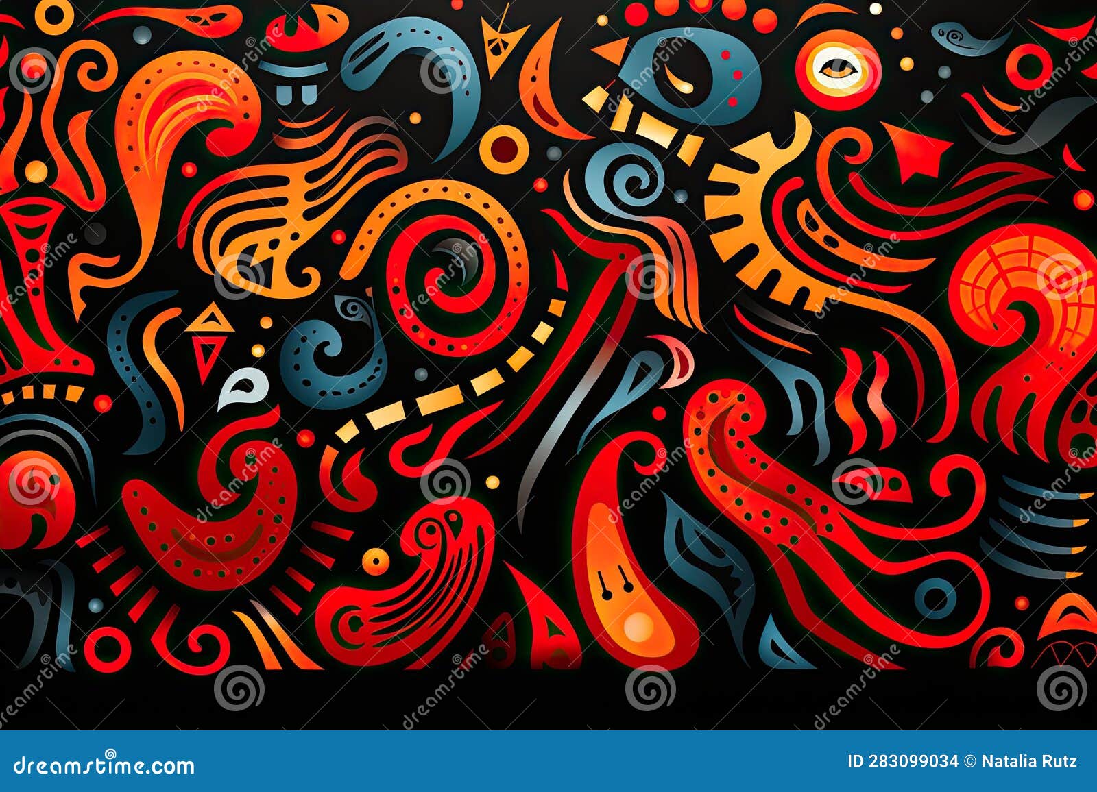 Abstract Indigenous Geometric Symbol Illustration Royalty-Free Cartoon ...