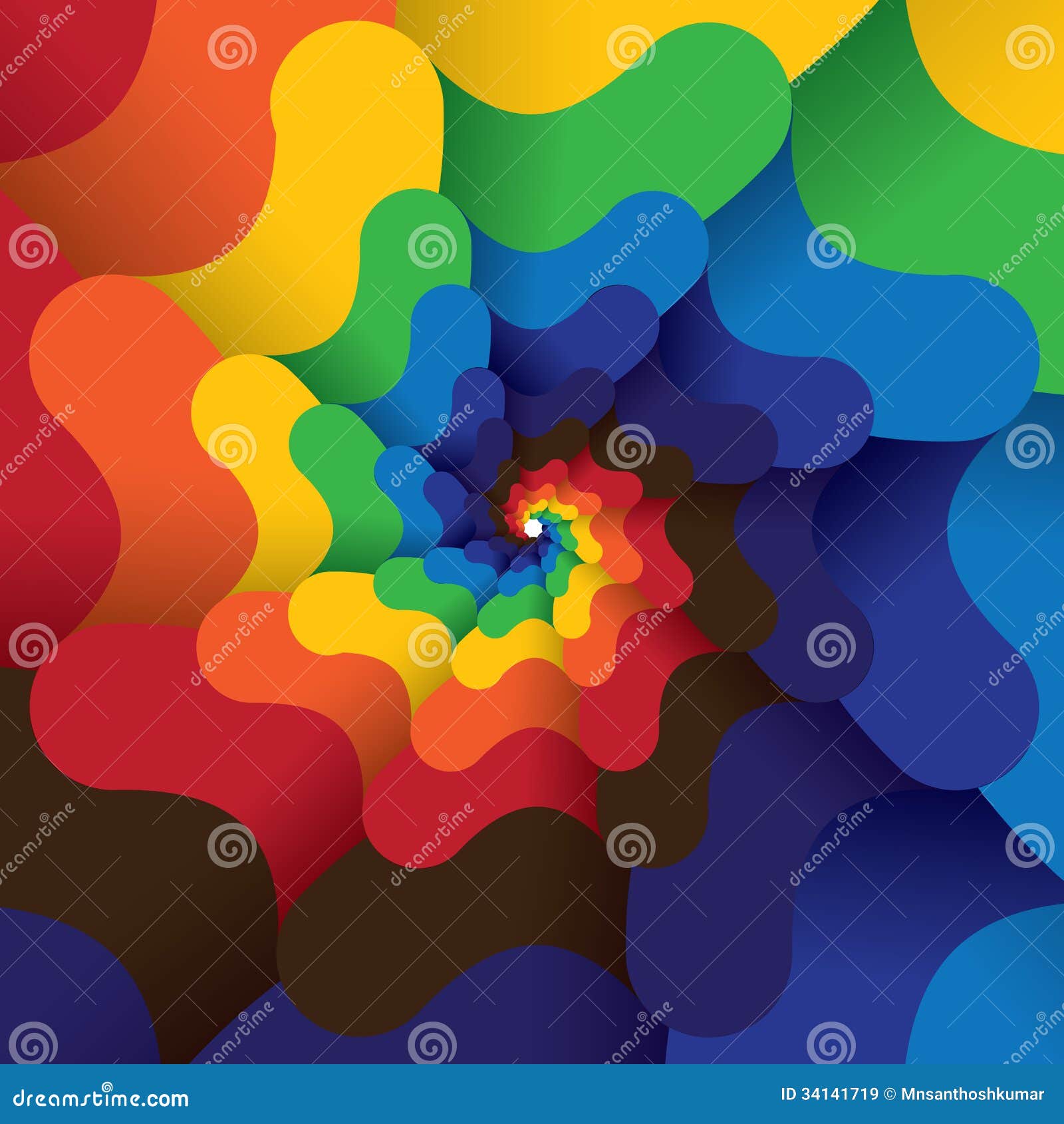 Colorful Abstract Infinite Spiral of Bright Colors Background Stock ...