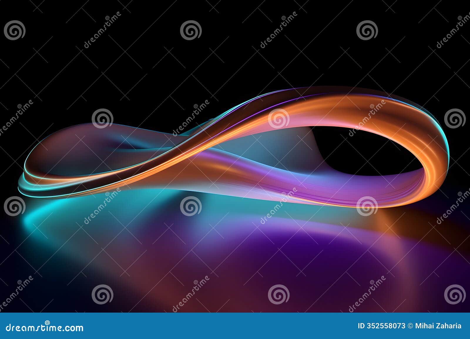 Colorful Abstract Infinity Shape with Glowing Effects Stock ...