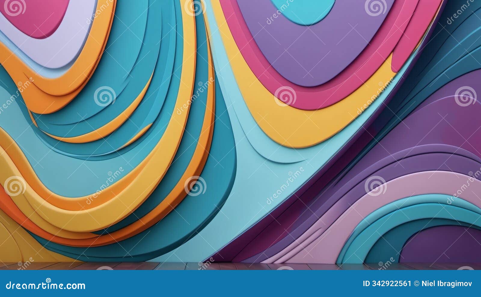 Colorful Abstract Layers: Modern Curved Patterns in Vibrant 3d Design ...