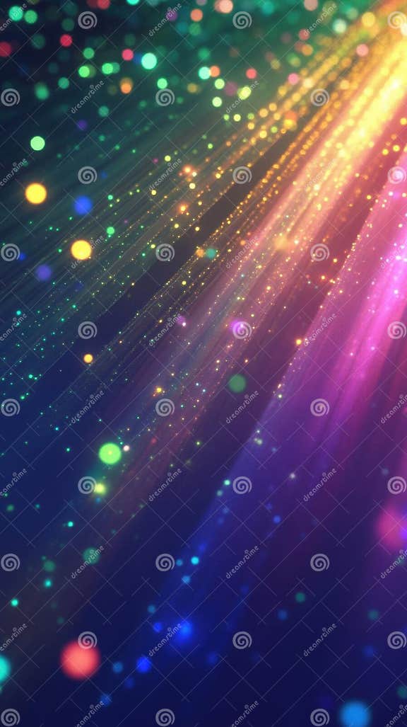 Colorful Abstract Light Rays with Bokeh Effect. Concept of Celebration ...