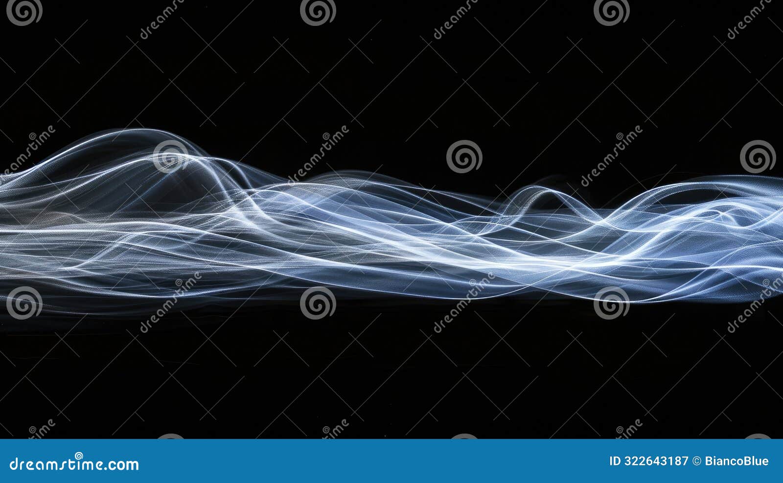 Colorful Abstract Light Waves on a Black Background. Digital Art ...