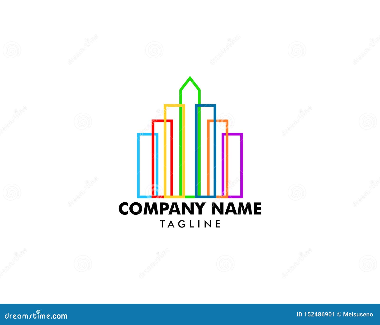 Colorful Abstract Line Building Logo Stock Vector - Illustration of ...