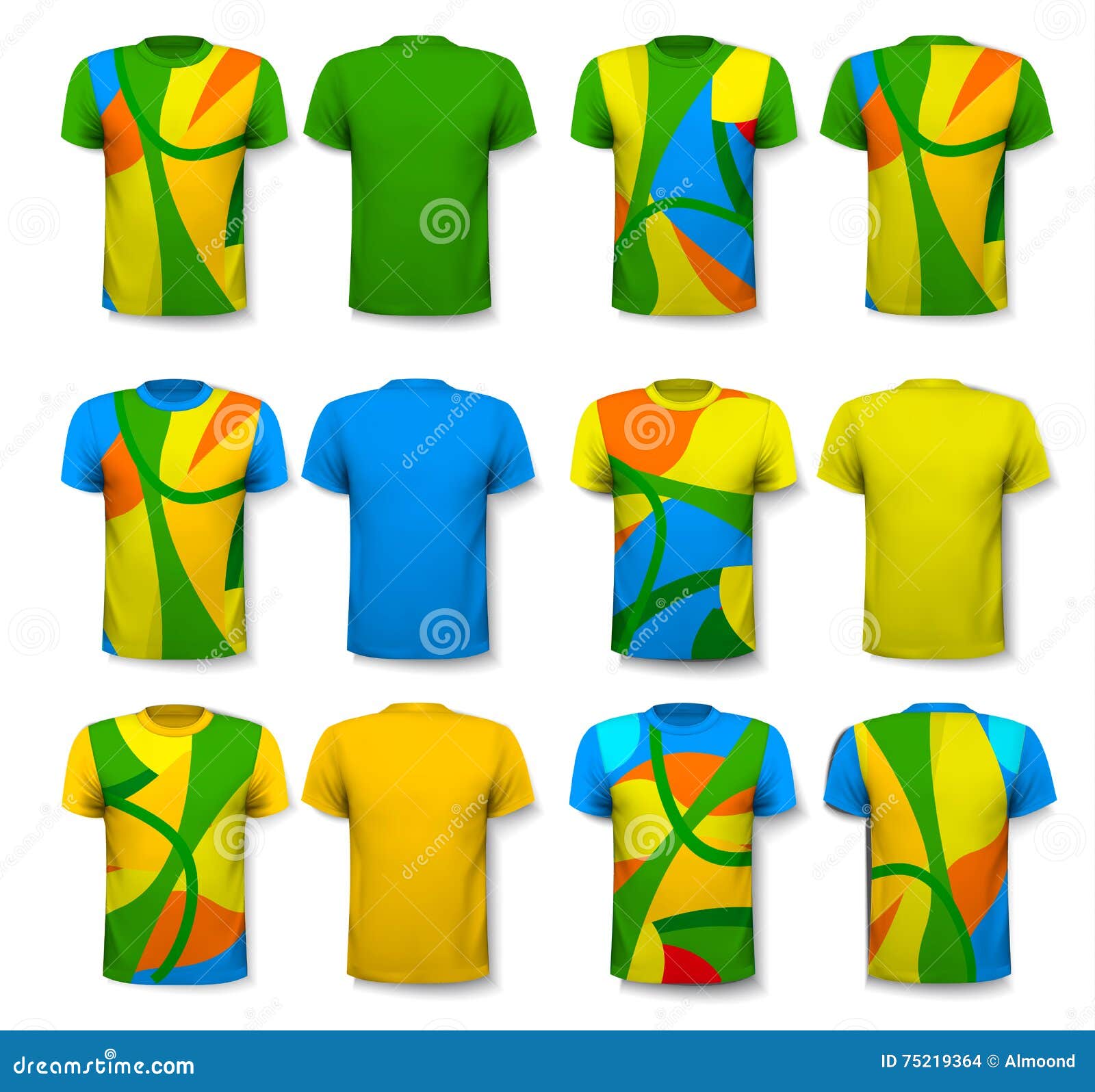 Colorful Abstract Male T-shirts. Design Template Stock Vector ...
