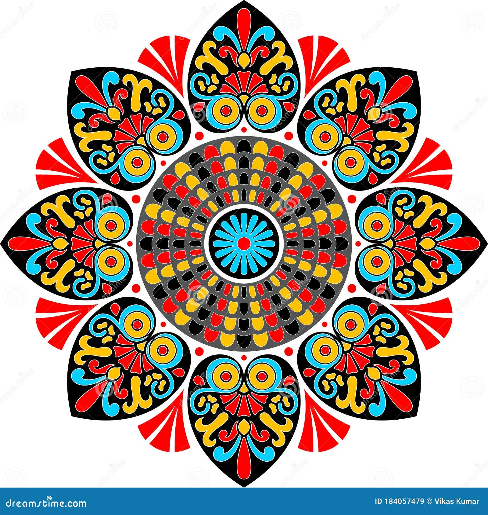 Colorful Abstract Mandala Round Design Stock Vector - Illustration of ...