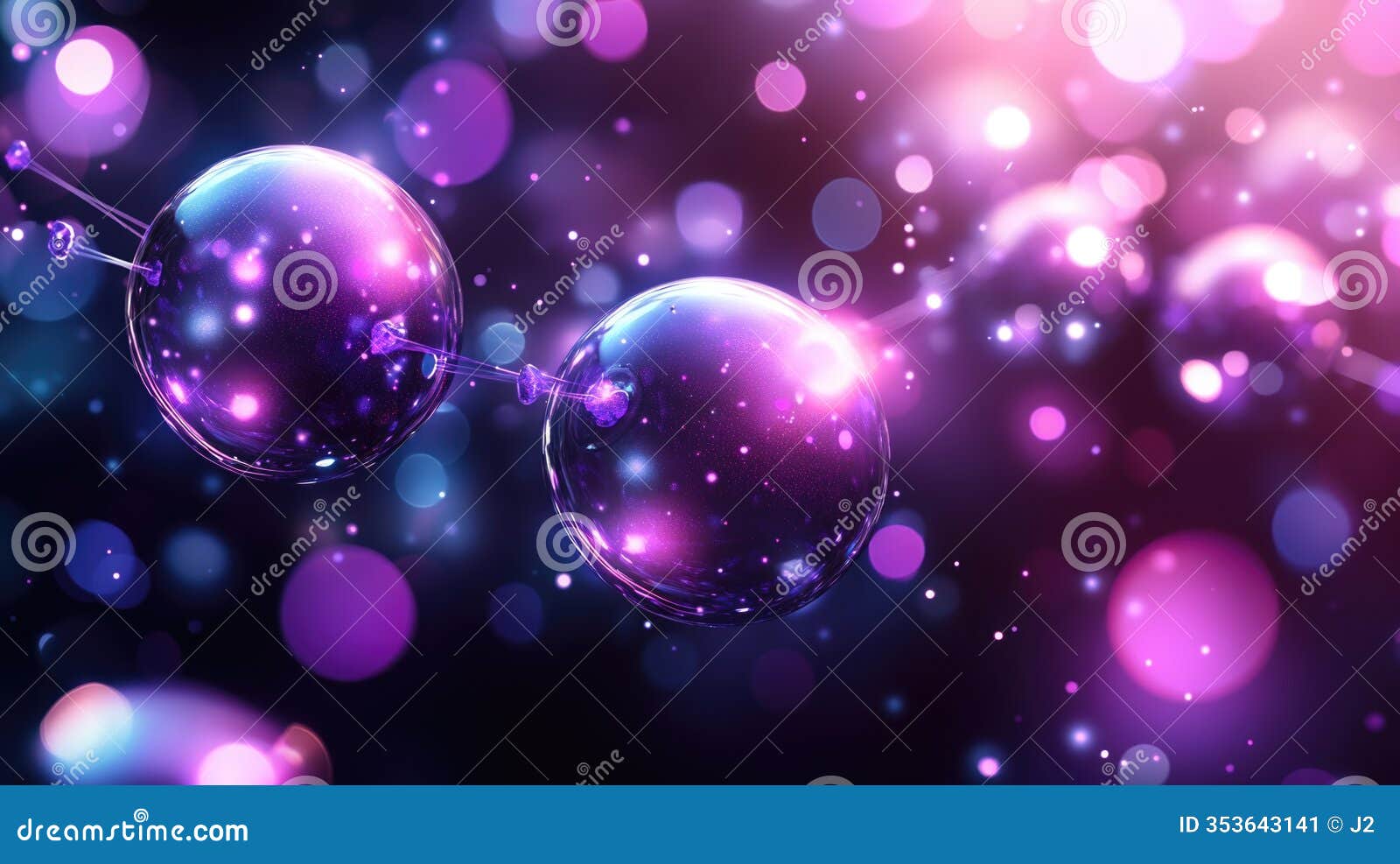 Colorful Abstract Molecular Structure With Glowing Particles. HMPV ...