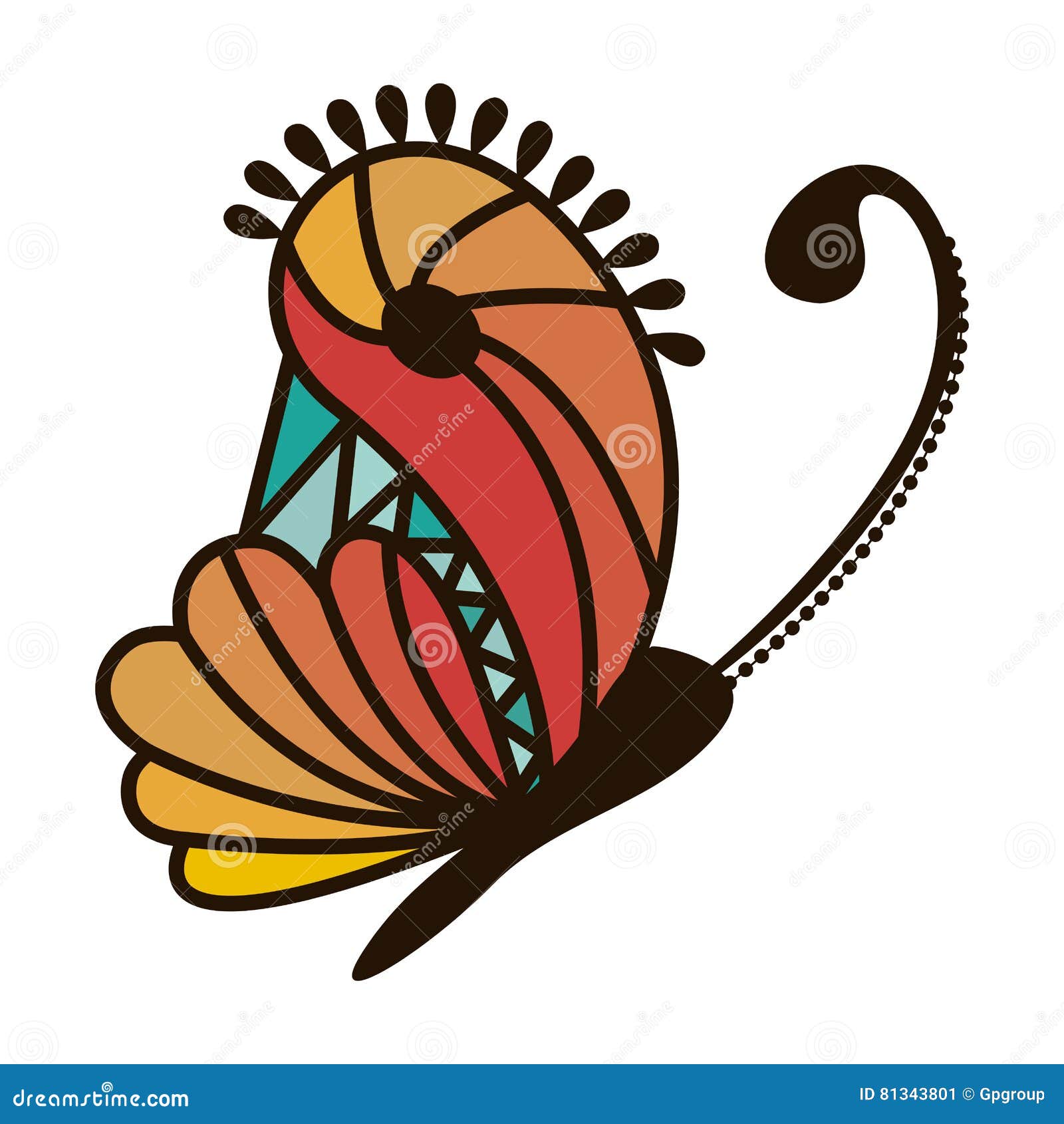 Colorful Abstract Monarch Butterfly Design Stock Illustration ...