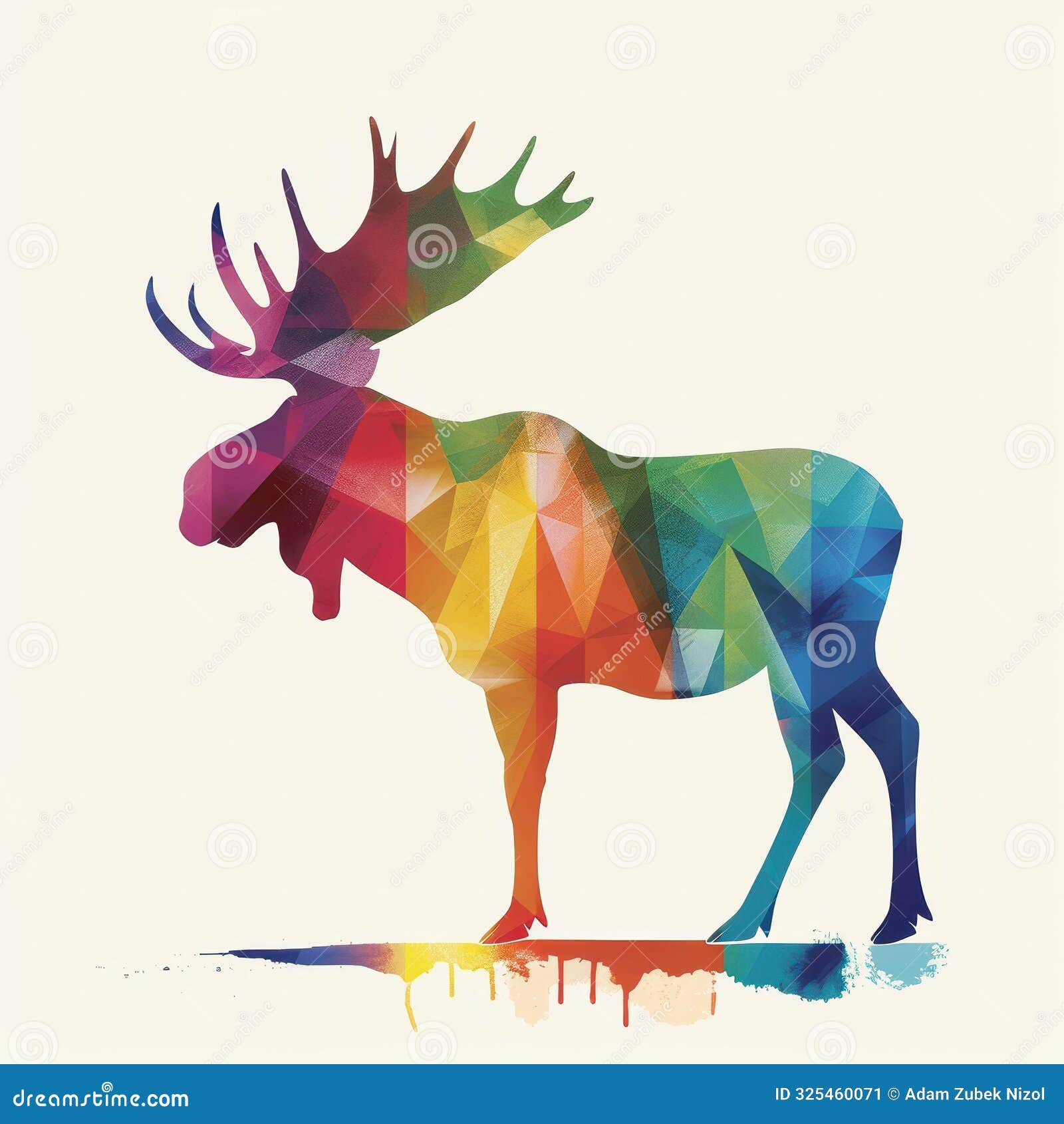 Colorful Abstract Moose Silhouette Stock Illustration - Illustration of ...