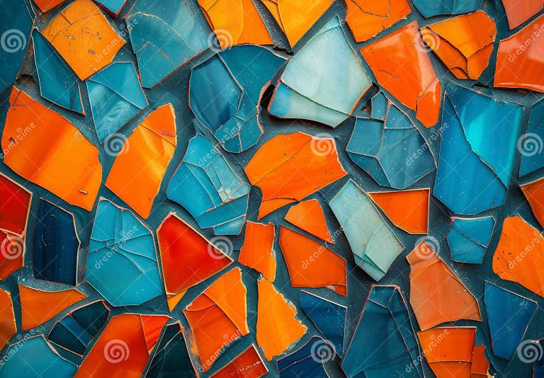 Colorful Abstract Mosaic of Broken Ceramic Tiles Stock Illustration ...