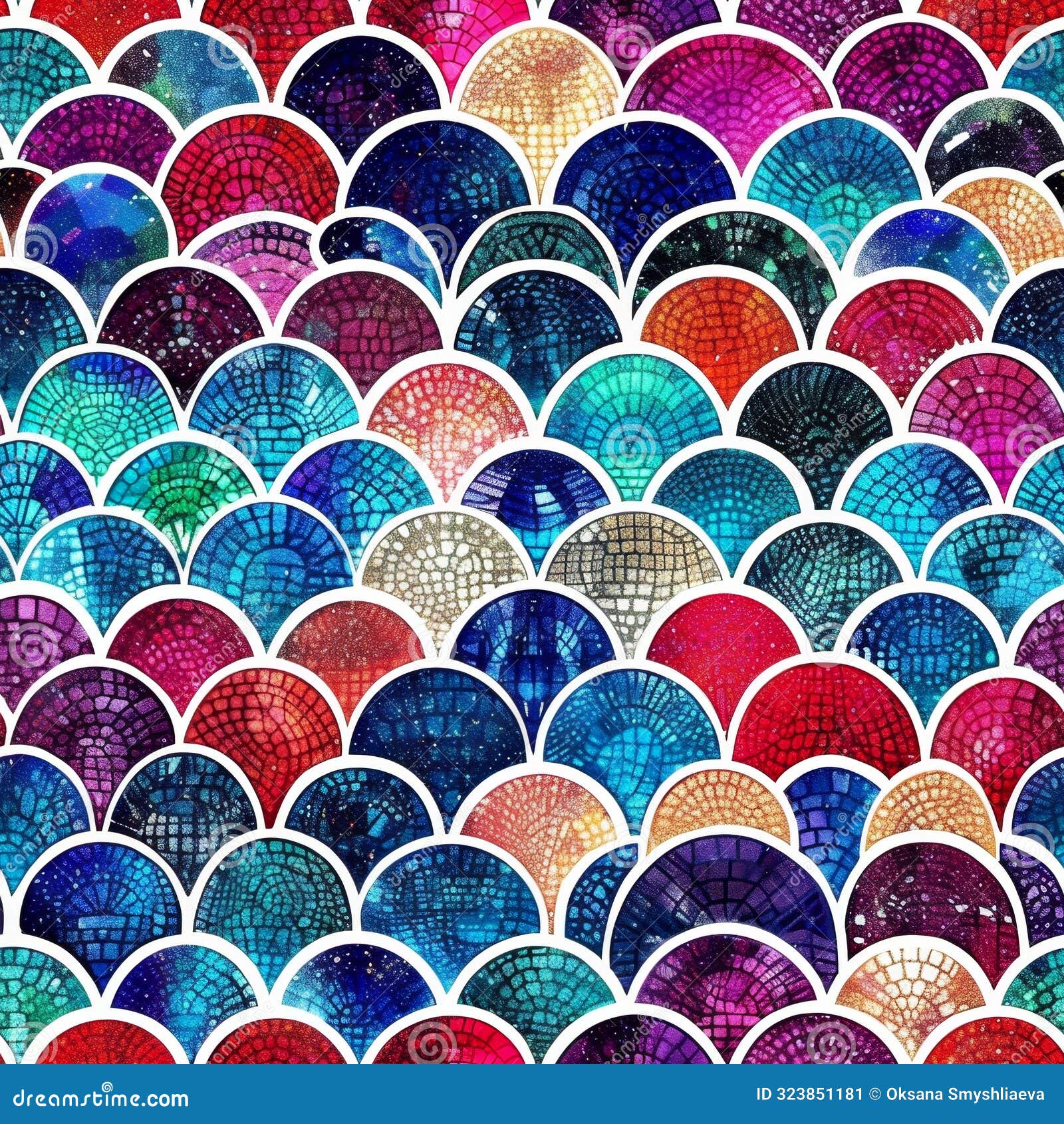 Colorful Abstract Mosaic Scales Pattern Background Stock Illustration ...