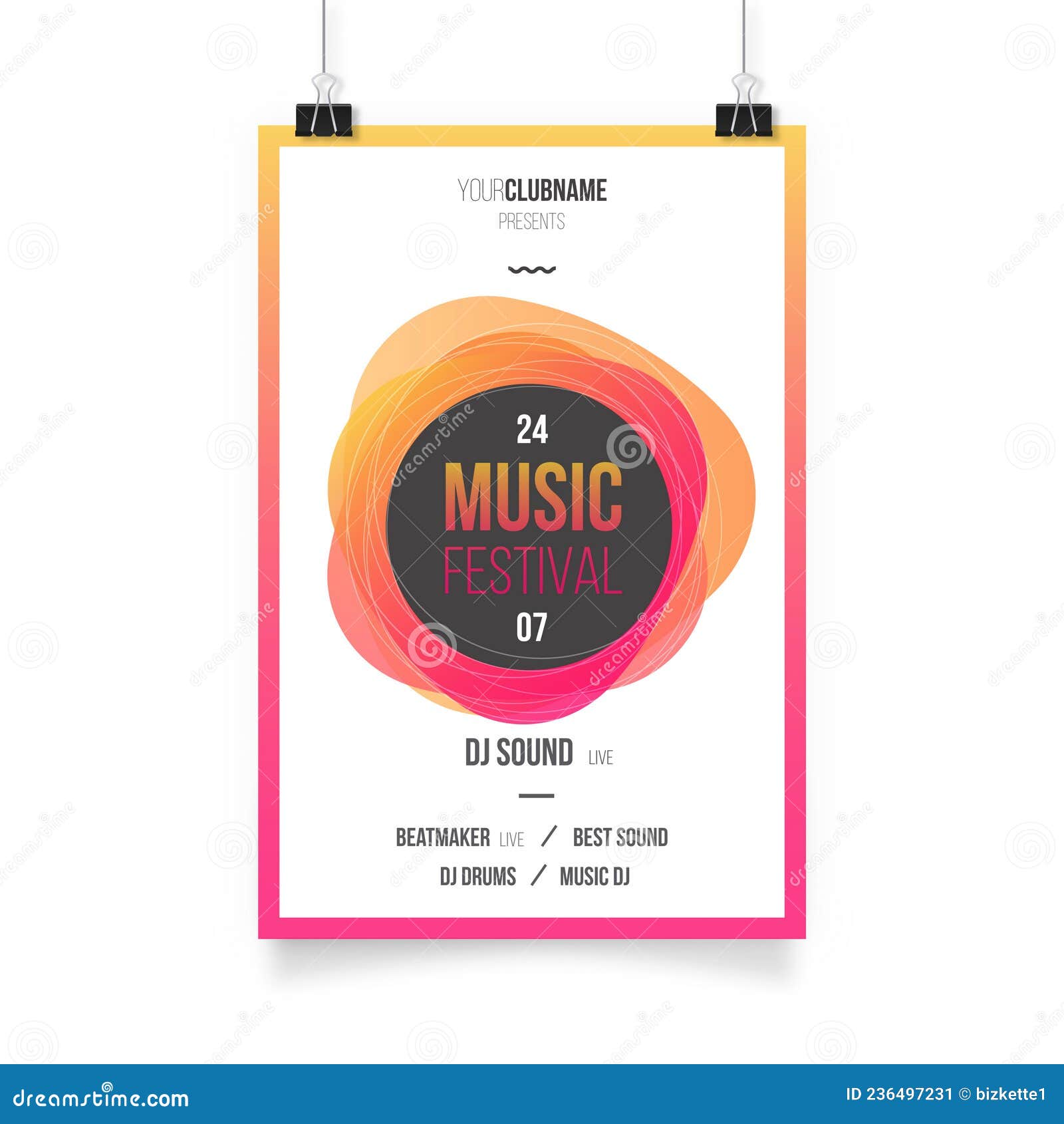 Colorful Abstract Music Poster Vector Illustration Stock Vector ...
