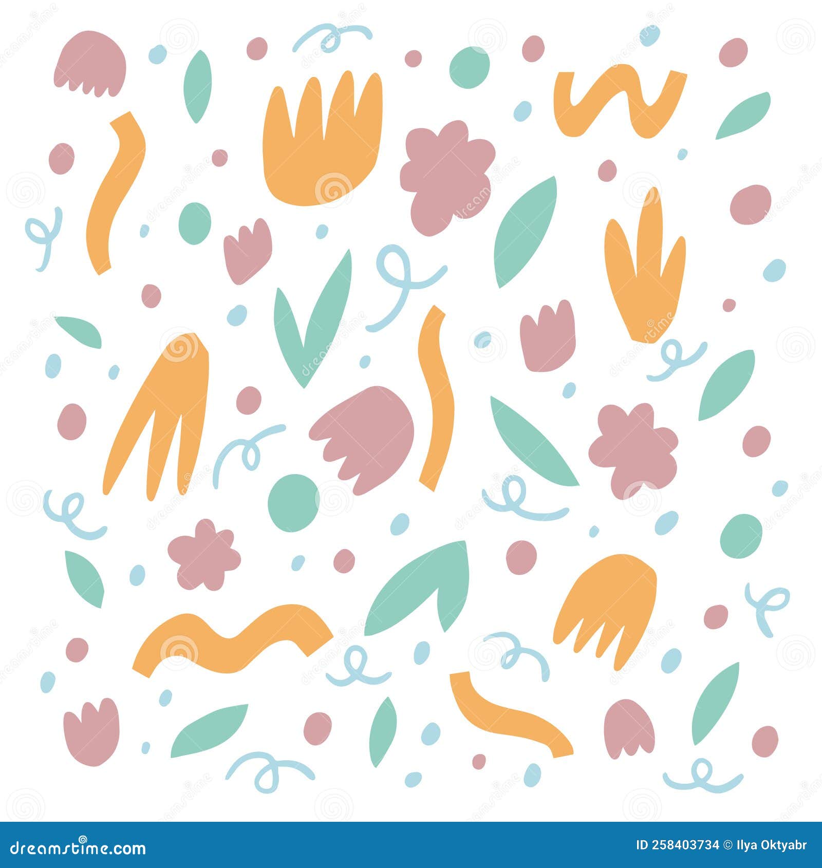 Colorful Abstract Nature Shapes Elements. Pattern Texture. Vector ...
